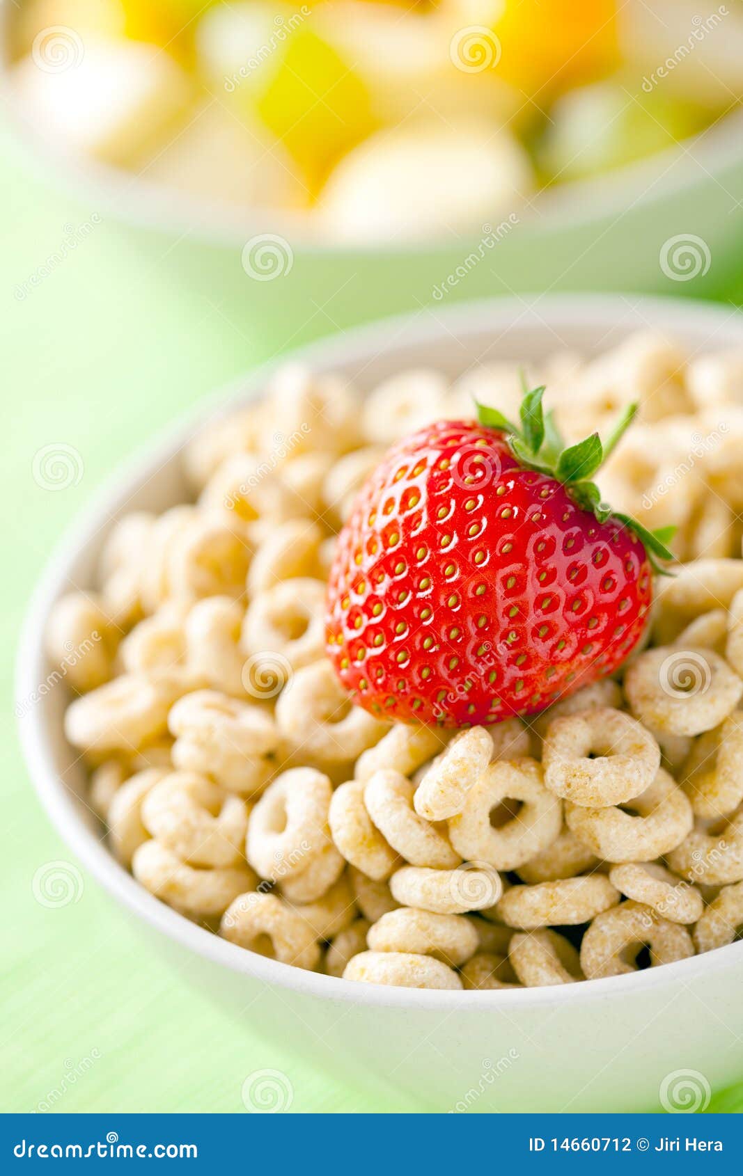 Cereals rings and fruit stock photo. Image of beginning - 14660712