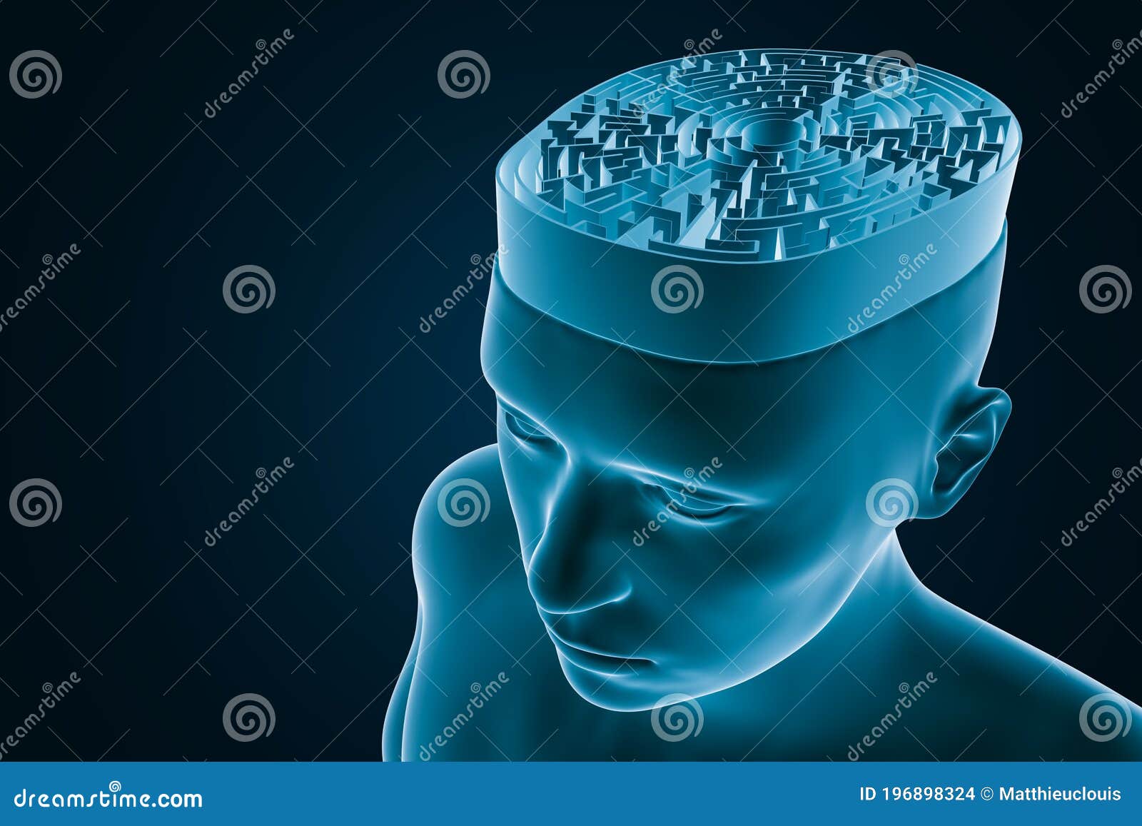 Cerebral Maze or Labyrinth Representing the Human Brain Abstract 3D ...