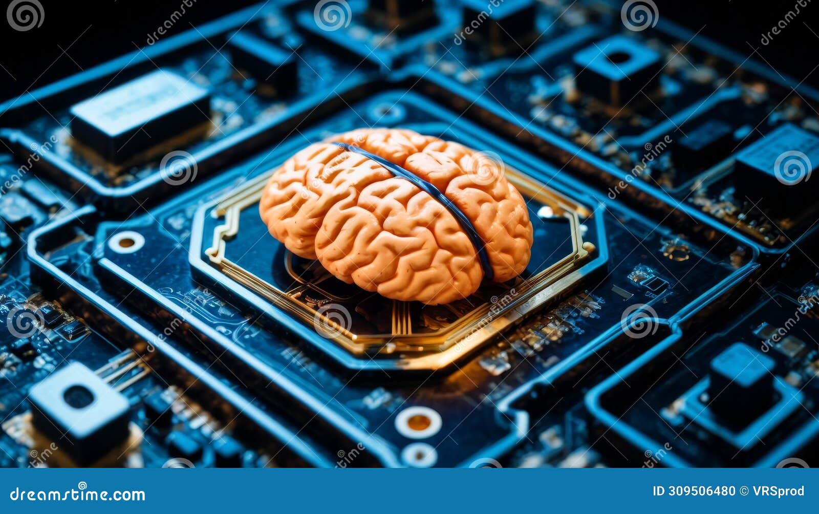 Cerebral Processor Interface Stock Illustration - Illustration of ...