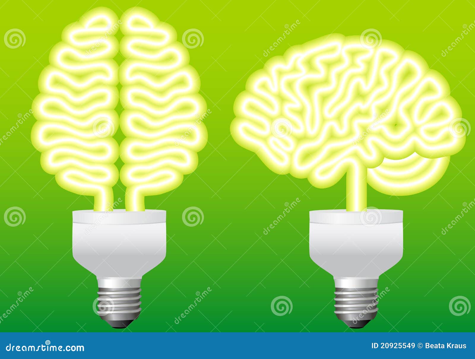 Cerebro Del Bulbo De La Energía, Vector Ilustración del Vector ...