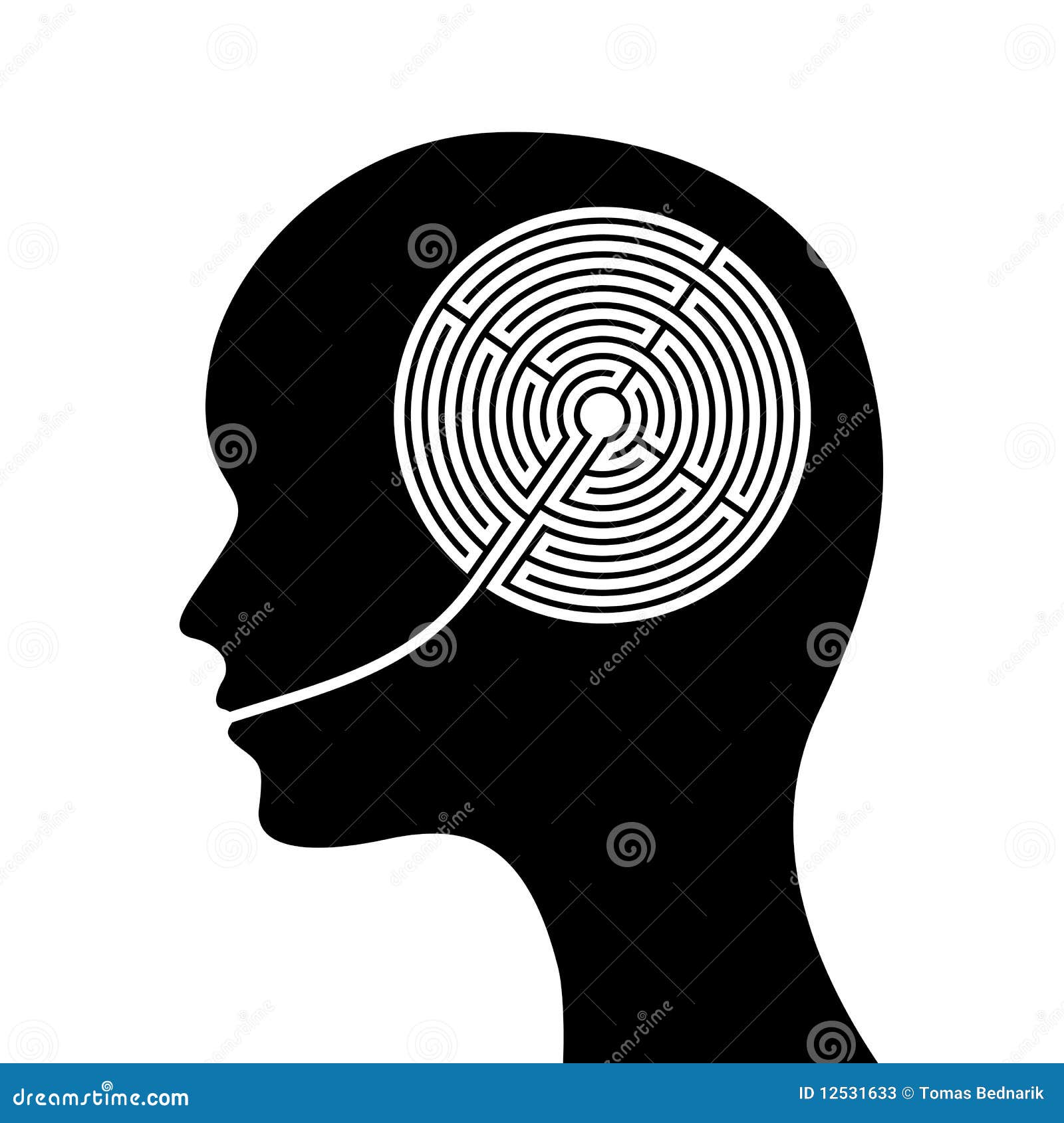 Cerebro del laberinto ilustración del vector. Ilustración de ...