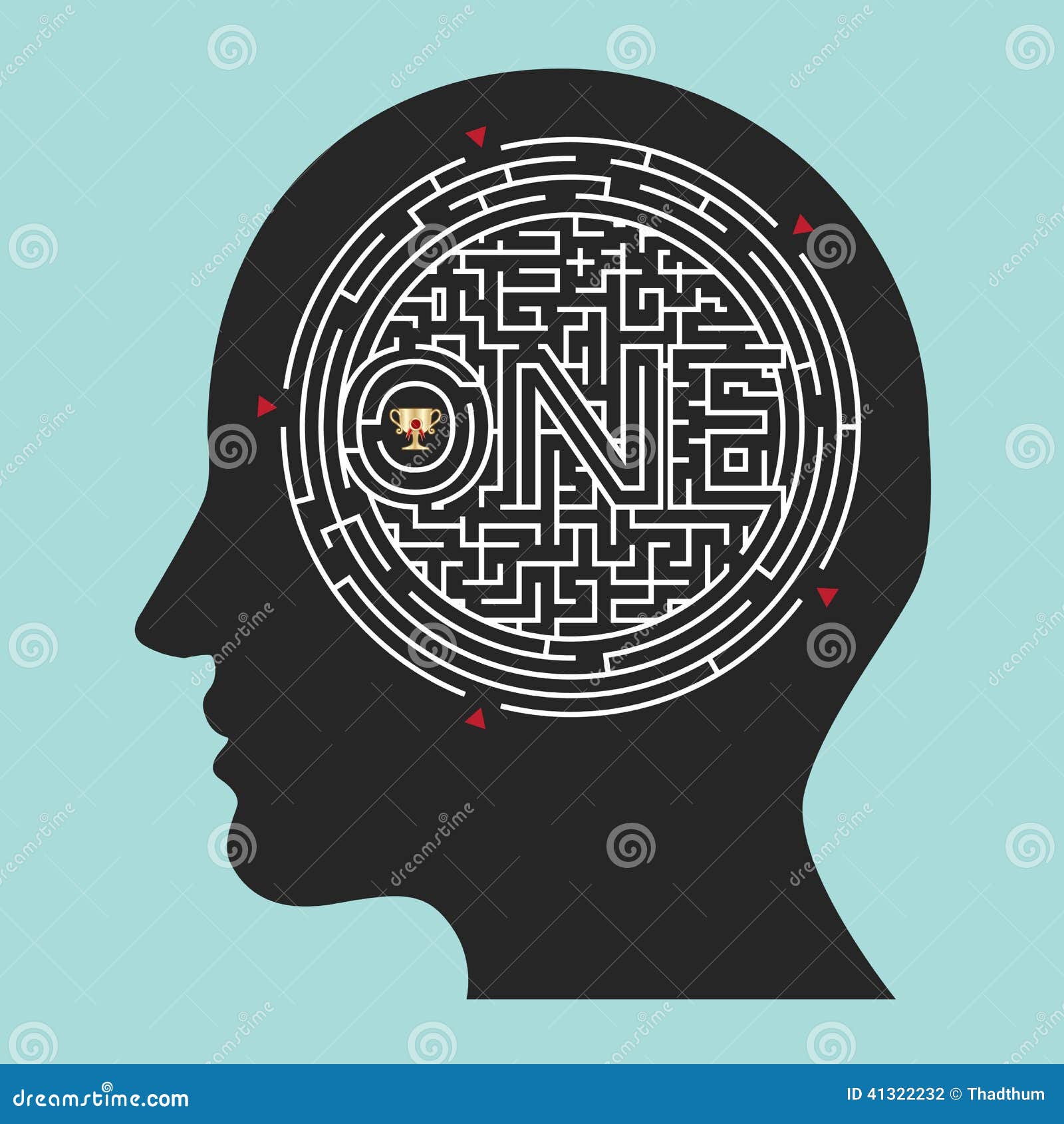 Cerebro Del Laberinto; Vector Interior De La Mente Ilustración del ...