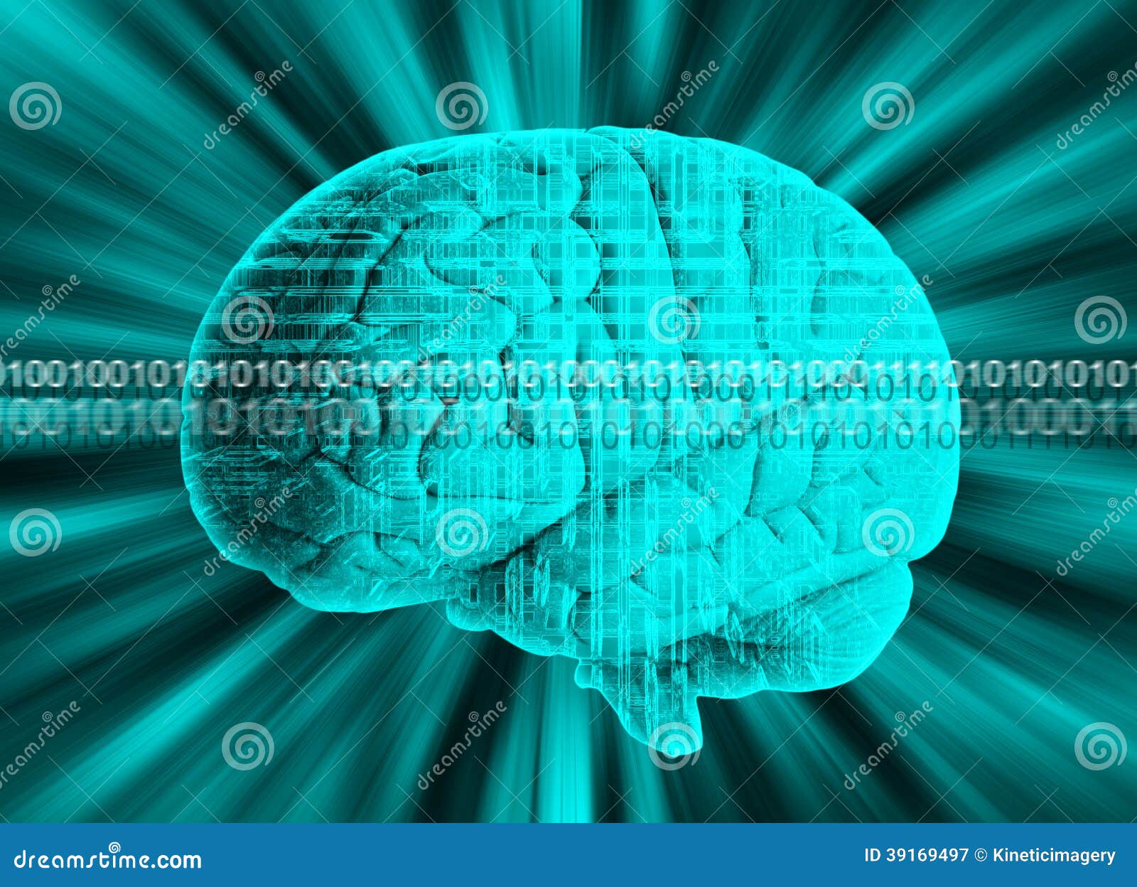 Cerebro Humano Con Código Binario Imagen de archivo - Imagen de salud ...