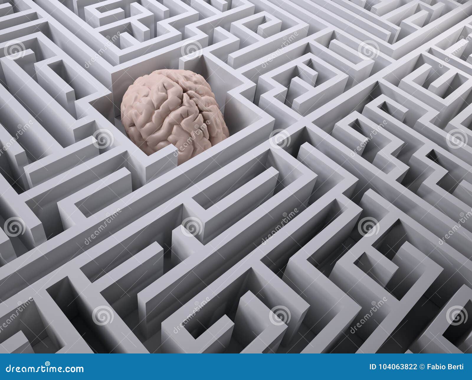 Cerebro Humano En El Laberinto Del Laberinto Stock de ilustración ...