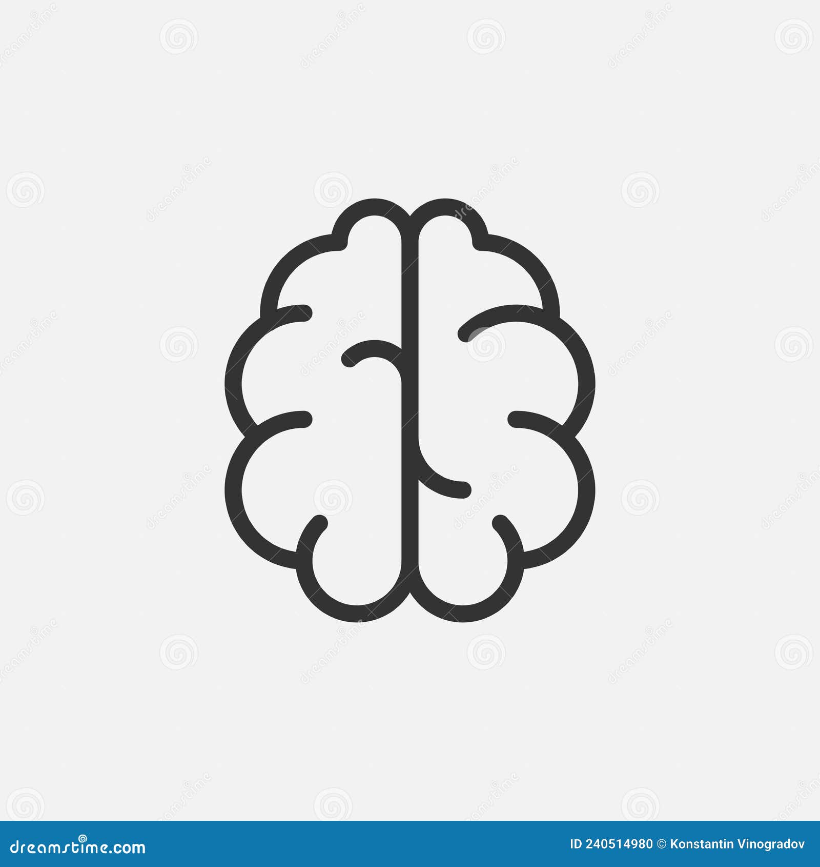 Cerebro O Mente. Icono De Vector Lineal Simple Ilustración del Vector - Ilustración de humano ...