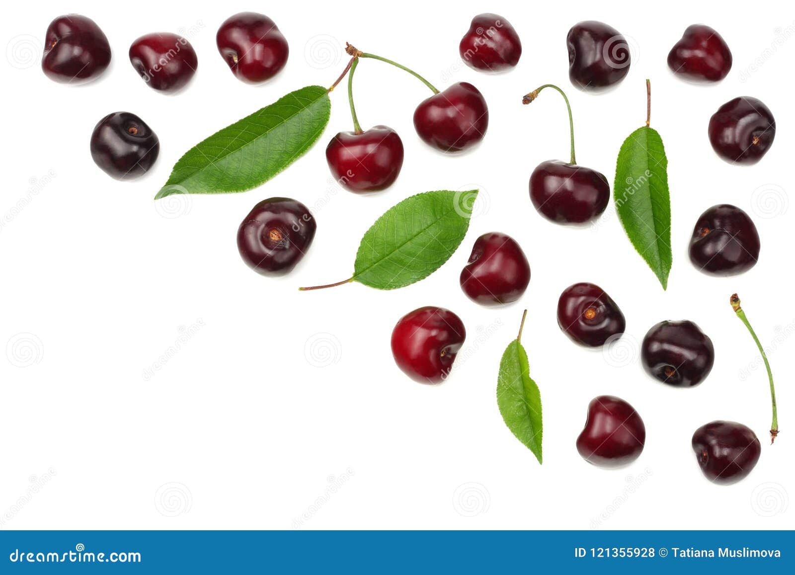 Cereja Com a Folha Verde Isolada No Fundo Branco Foto de Stock - Imagem ...
