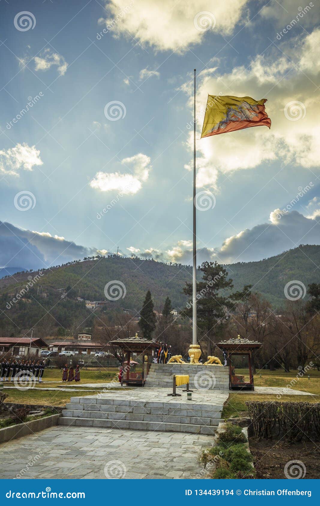 Ceremonia De La Bandera De Timbu Imagen de archivo editorial - Imagen ...
