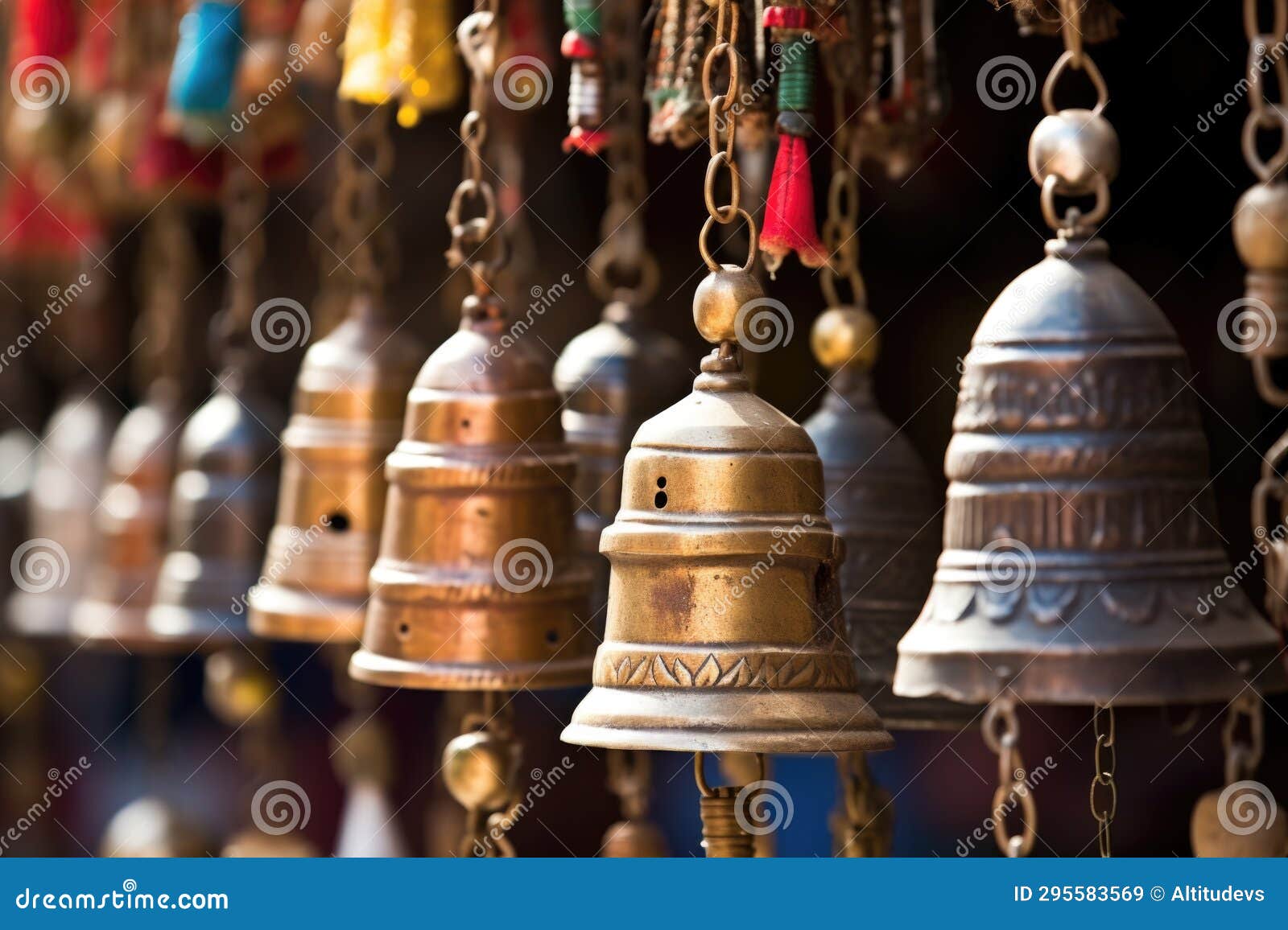 Ceremonial Bells Used in Hindu Rituals Stock Illustration ...