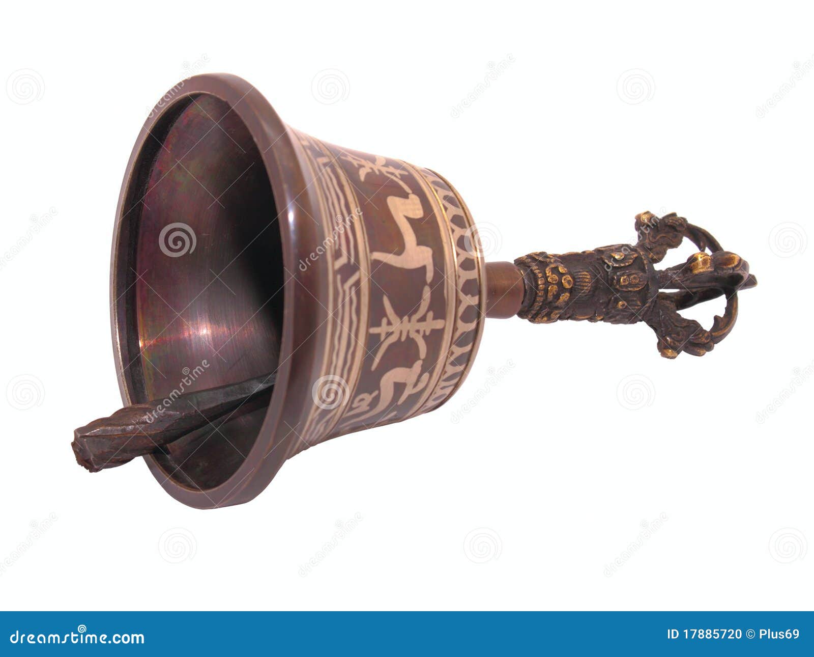 Ceremonial hand bell stock photo. Image of brass, monastery - 17885720