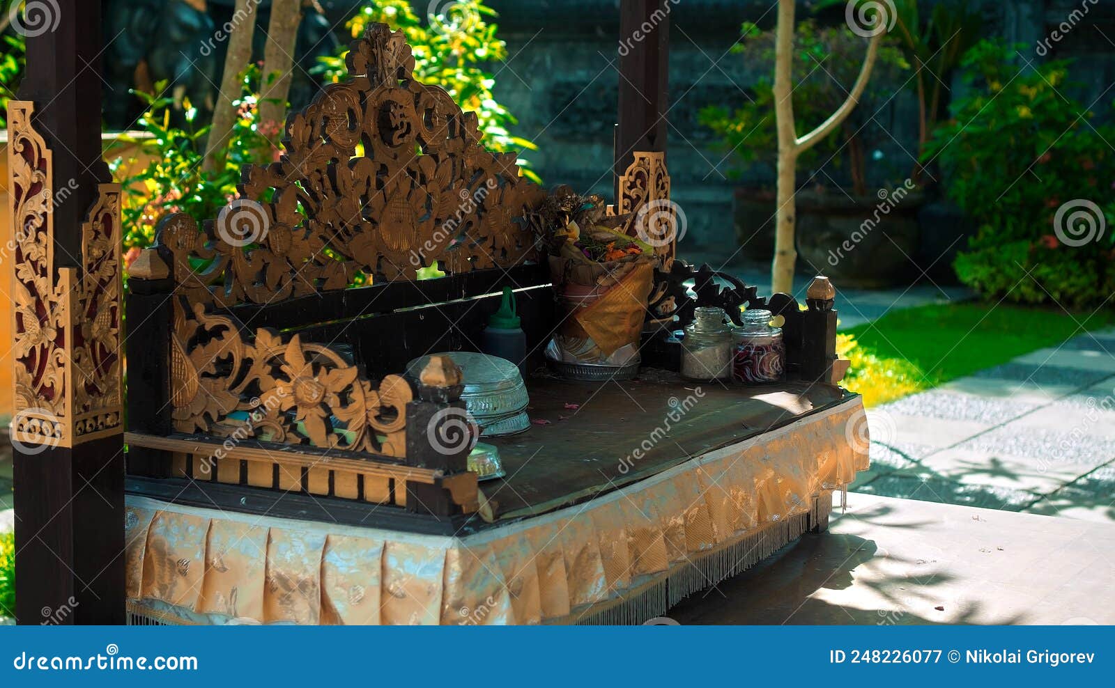 Ceremonial Tray with Religious Paraphernalia Stock Image - Image of ...
