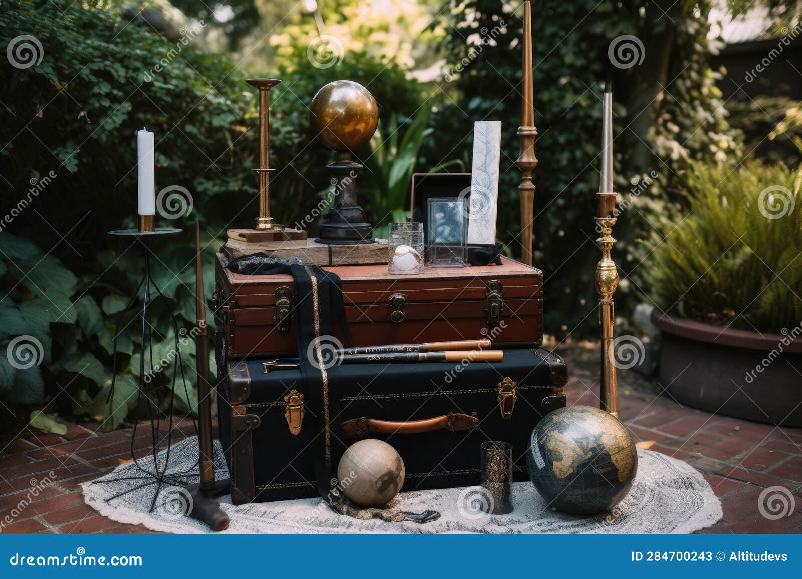 Ceremony Setup with a Time Capsule and Tools Stock Image - Image of ...