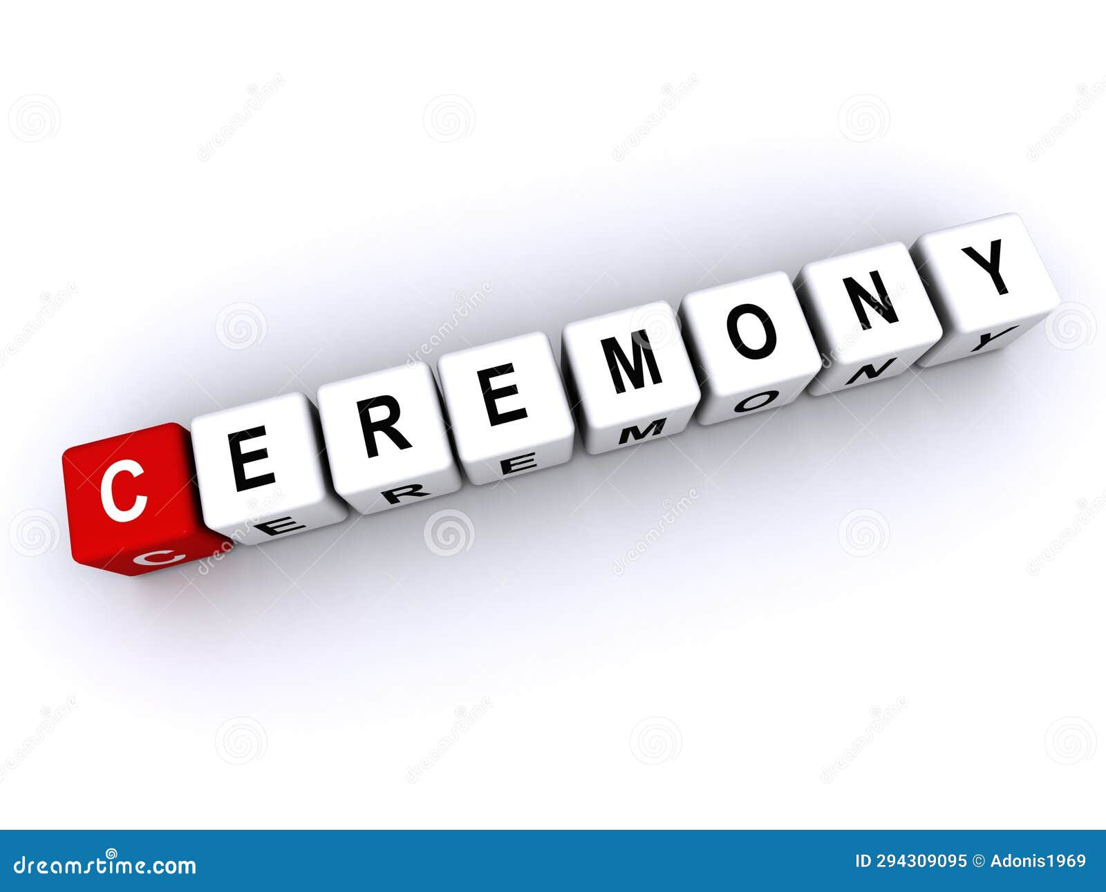 Ceremony Word Block on White Stock Illustration - Illustration of ...