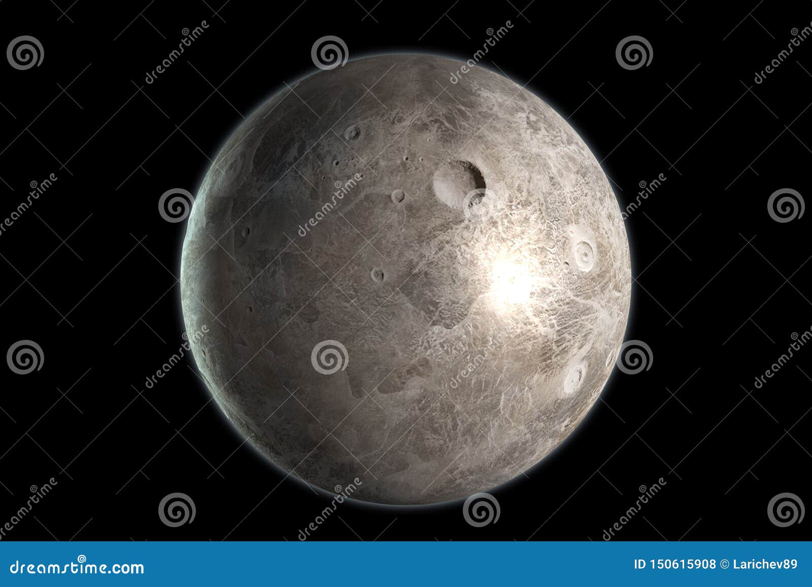 Ceres Dwarf Planet in Its Own Orbit in the Outer Space. 3D Render Stock ...