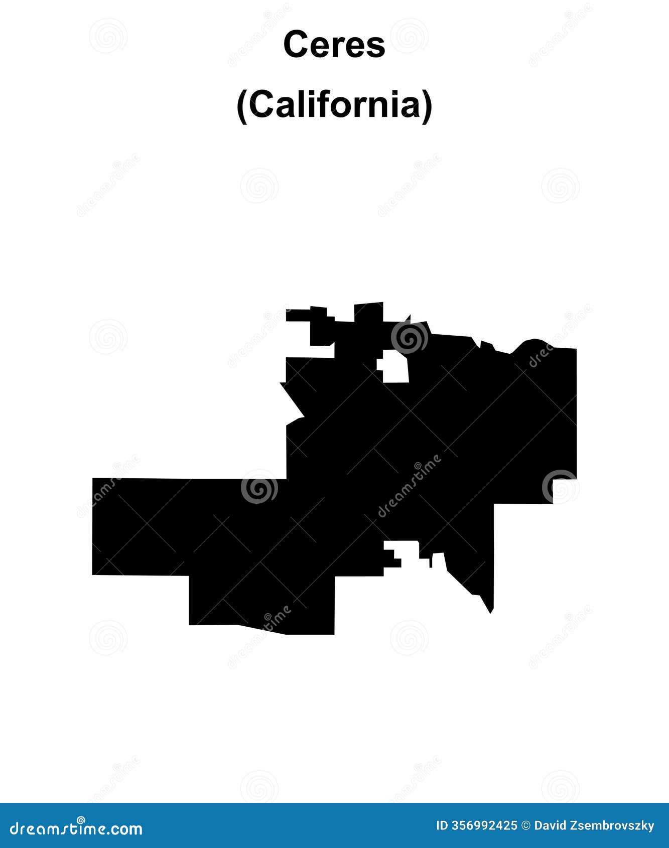 Ceres Outline Map Cartoon Vector | CartoonDealer.com #356992425