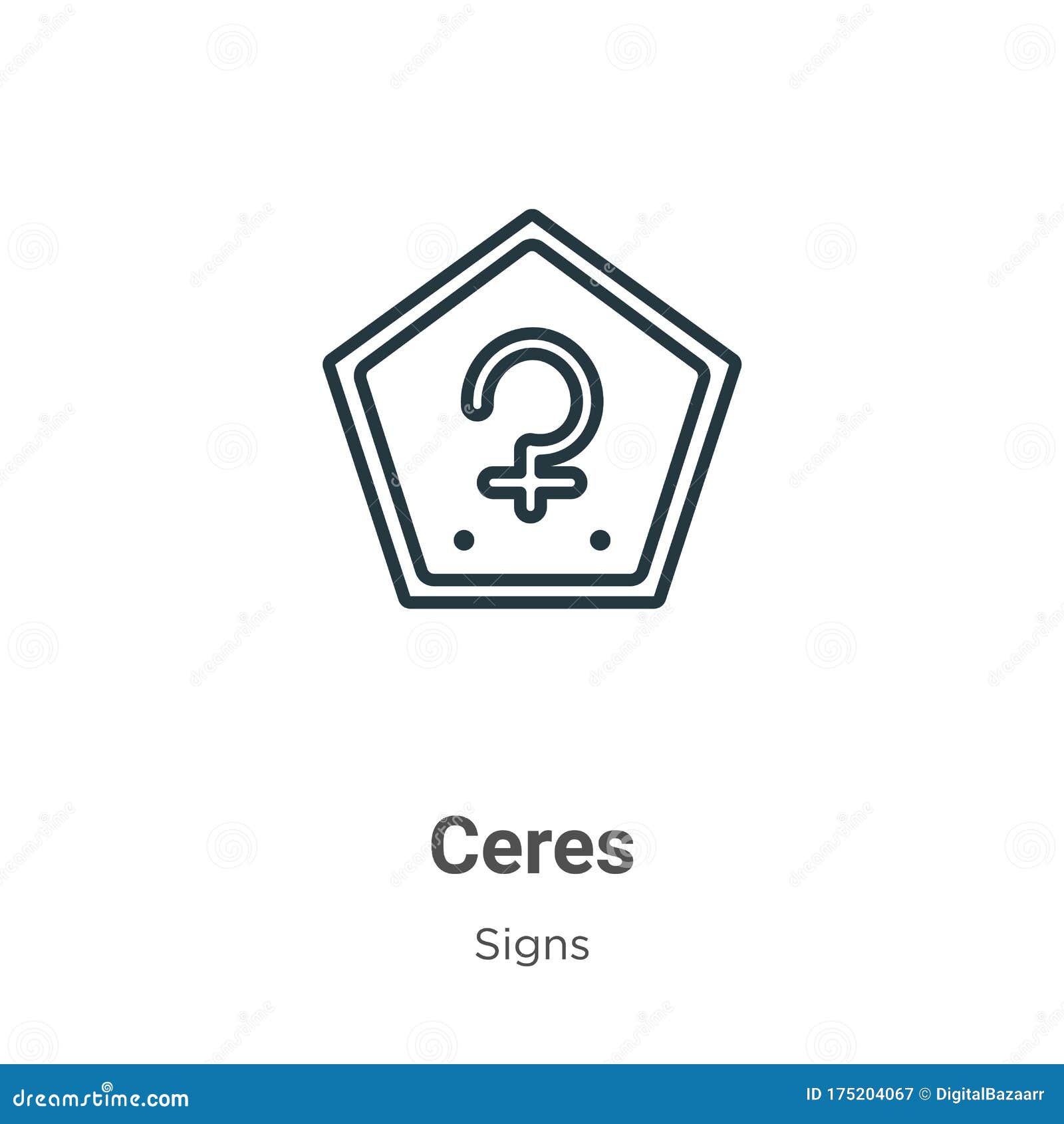 Ceres Vector Icon On White Background. Flat Vector Ceres Icon Symbol ...
