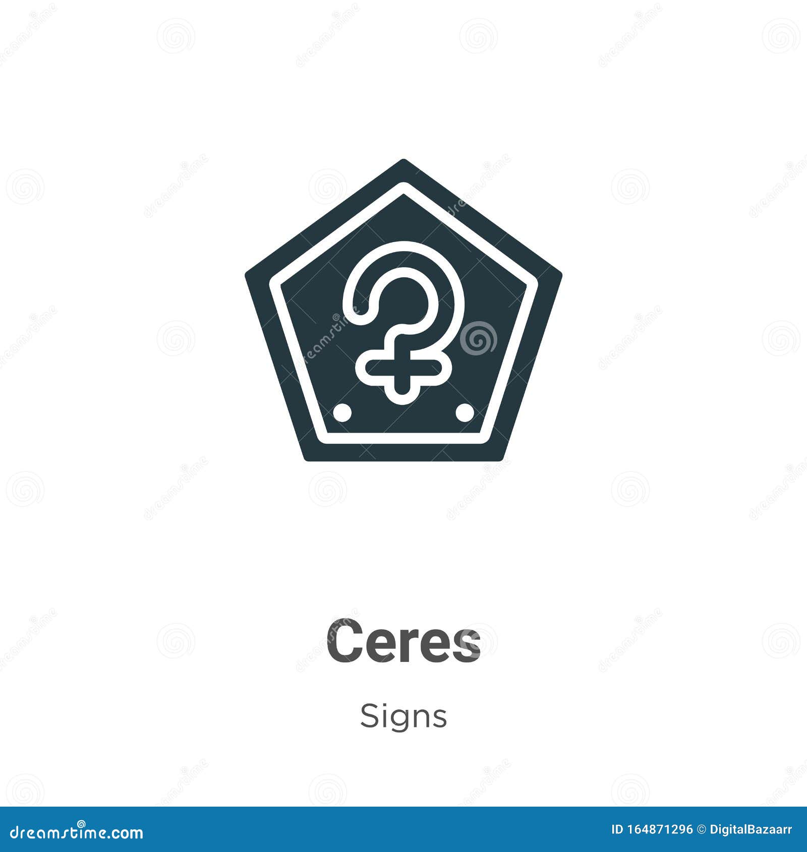 Ceres Vector Icon on White Background. Flat Vector Ceres Icon Symbol ...