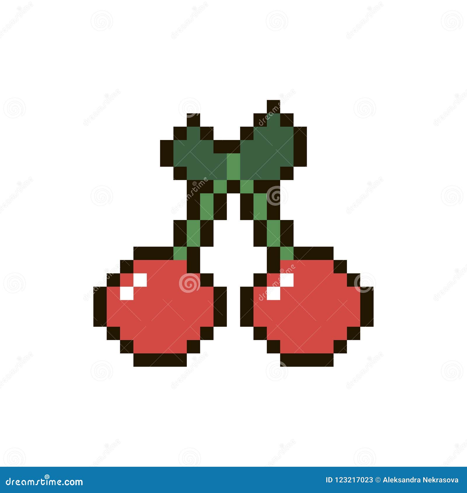 Cereza Del Pixel Del Vector Ilustración del Vector - Ilustración de ...