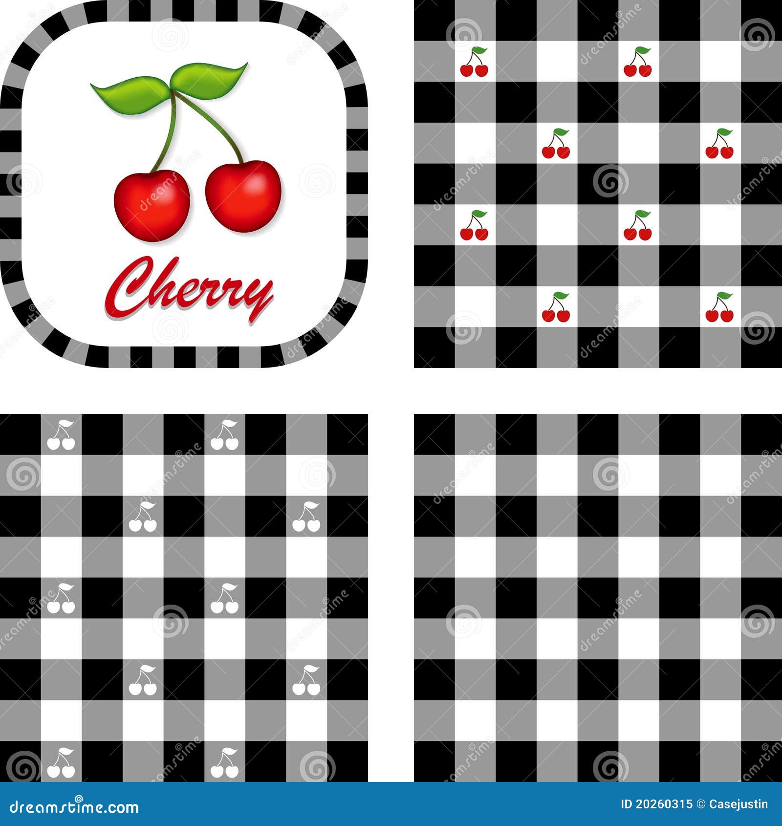 Cerezas Y Modelos Inconsútiles De La Guinga Ilustración del Vector ...