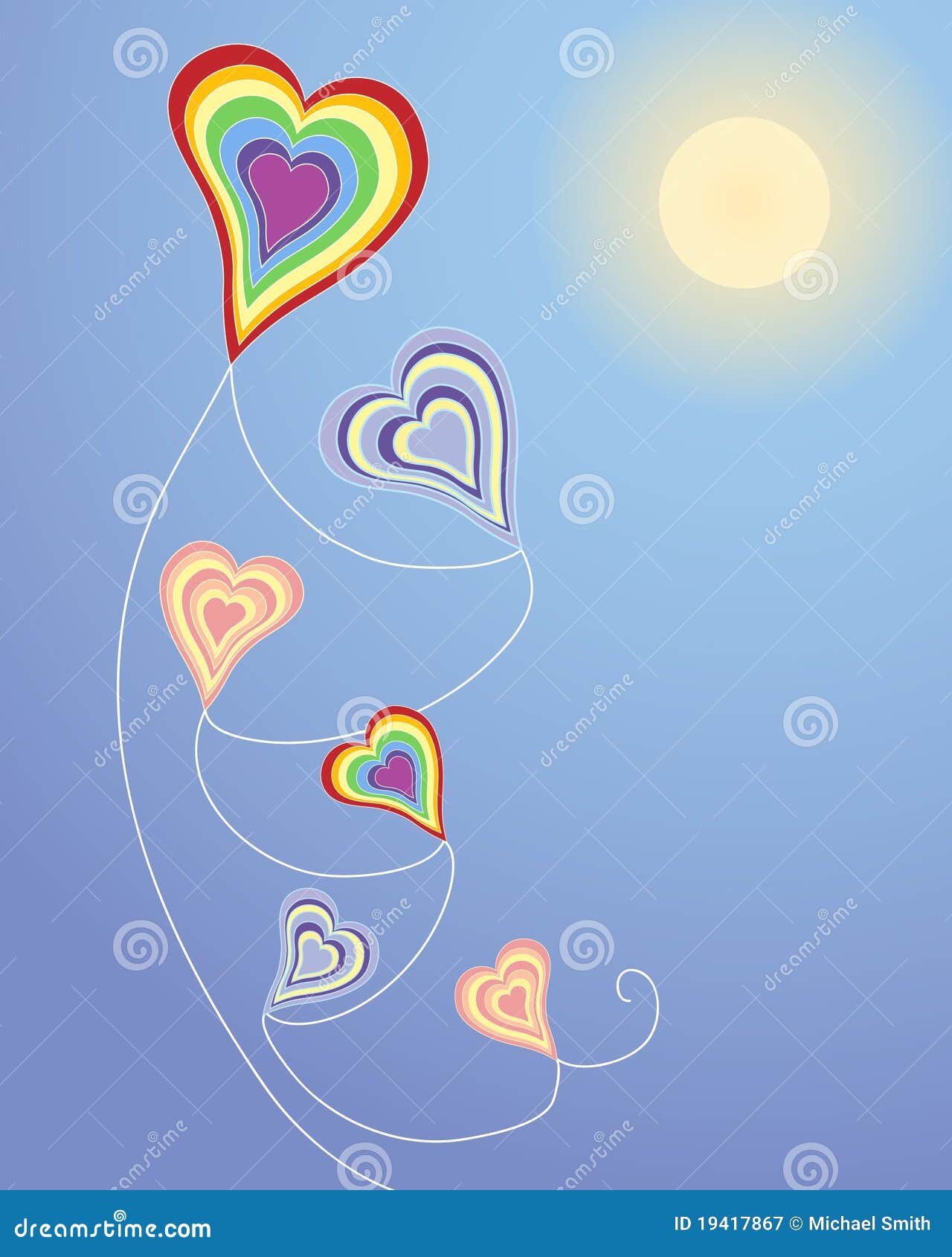 Cerf-volant En Forme De Coeur Illustration de Vecteur - Illustration du ...