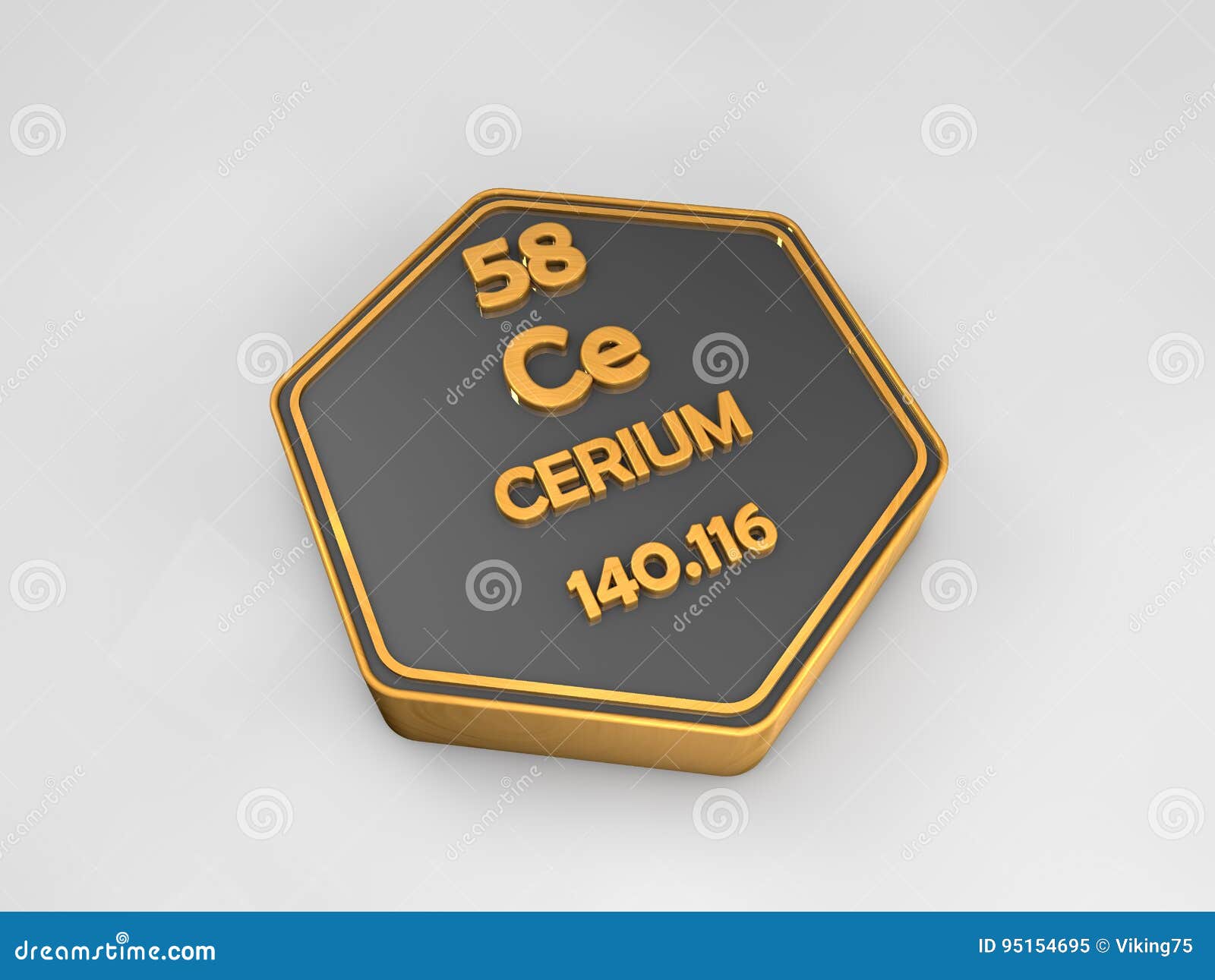 Cerium - Ce - Chemical Element Periodic Table Hexagonal Shape Stock ...