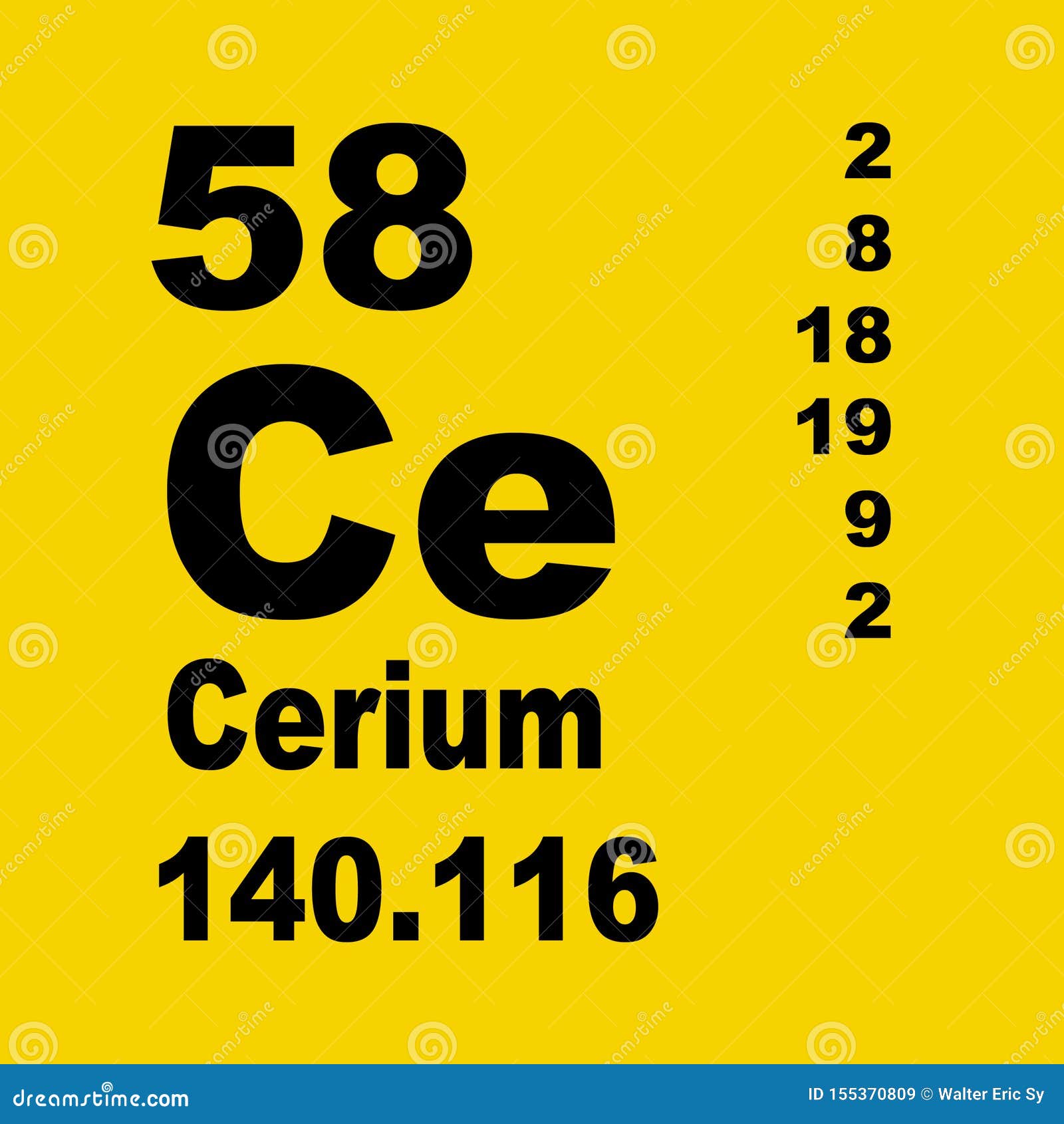 Periodic Table of Elements: Cerium Stock Illustration - Illustration of ...