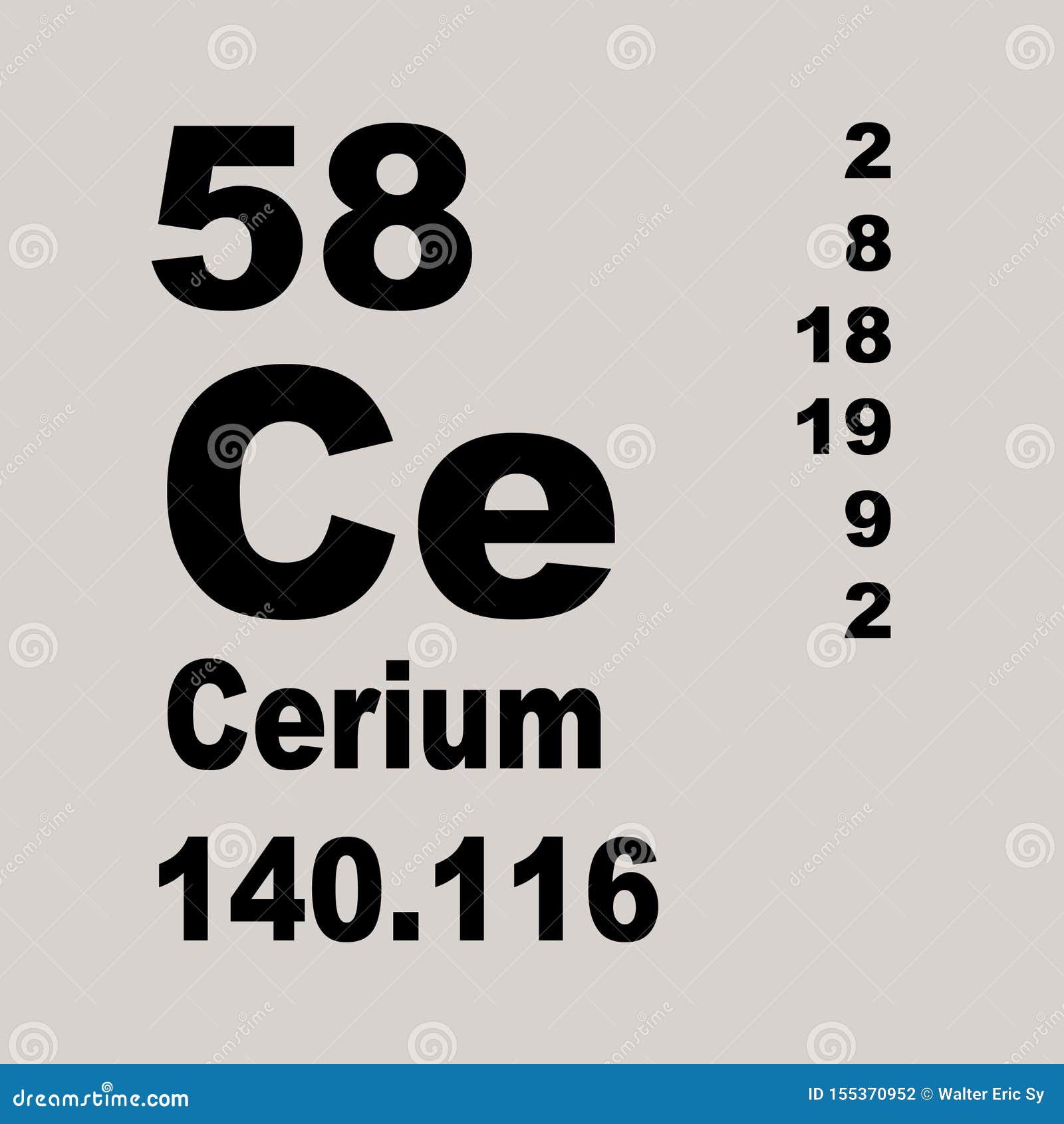 Periodic Table of Elements: Cerium Stock Illustration - Illustration of ...