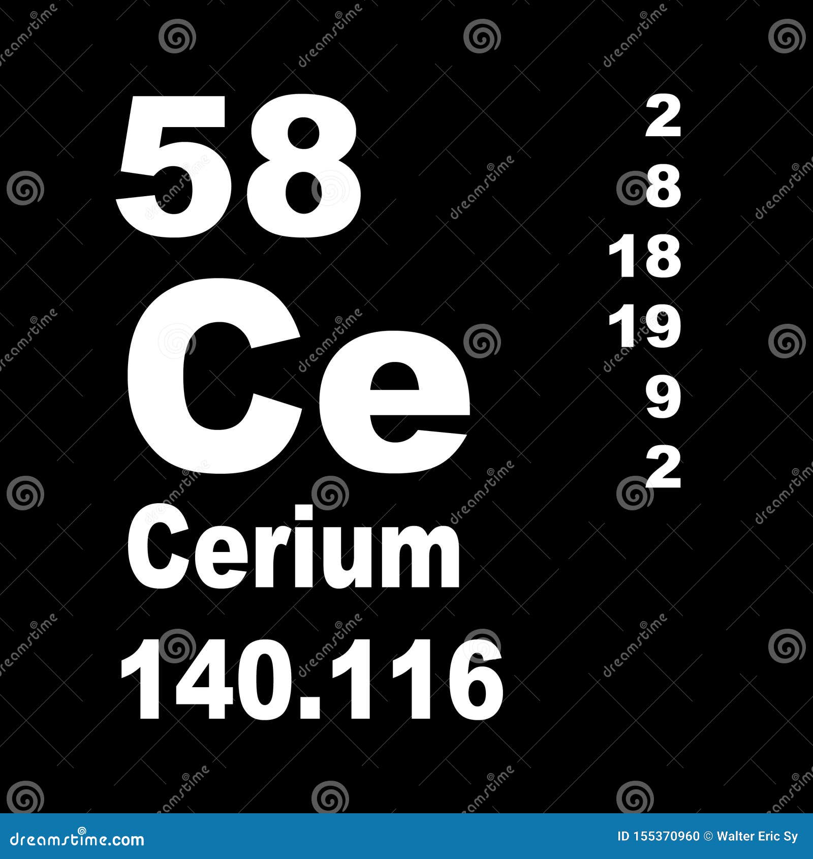 Periodic Table of Elements: Cerium Stock Illustration - Illustration of ...