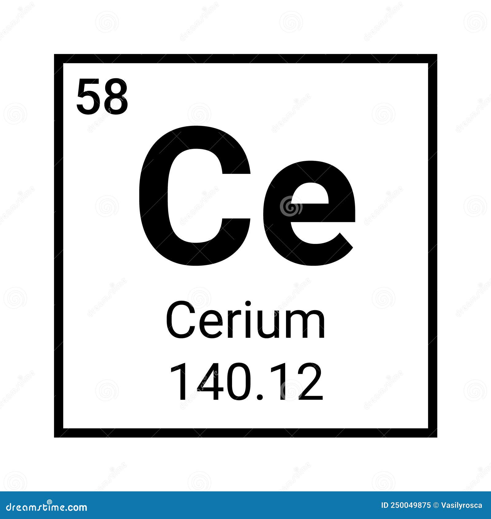 Cerium Ce, Element Symbol From Periodic Table Series Stock Photo ...