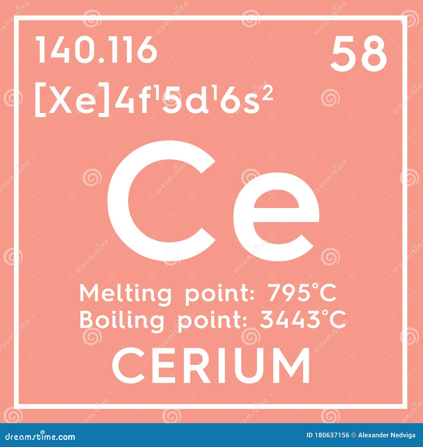 Cube With Cerium Number 58 Periodic Table Royalty-Free Stock Photo ...