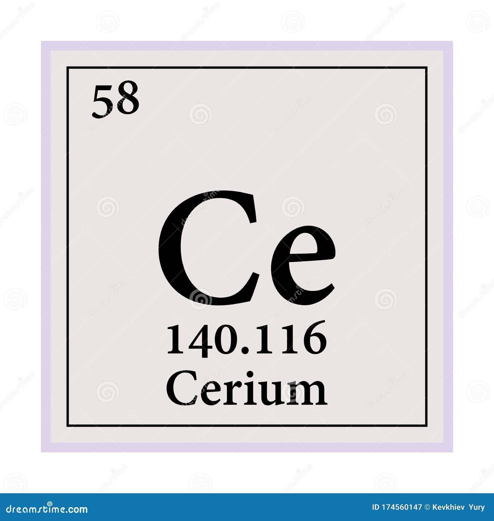 Cerium Periodic Table of the Elements Vector Illustration Eps 10 Stock ...