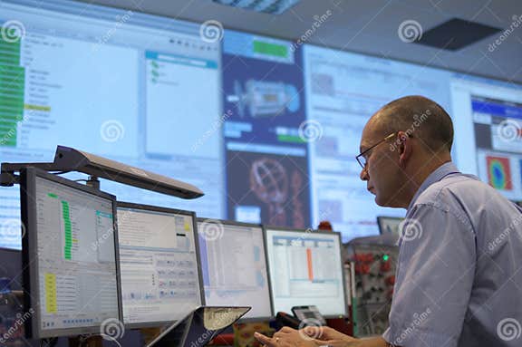 CERN ATLAS Control Room editorial stock photo. Image of security - 11876533