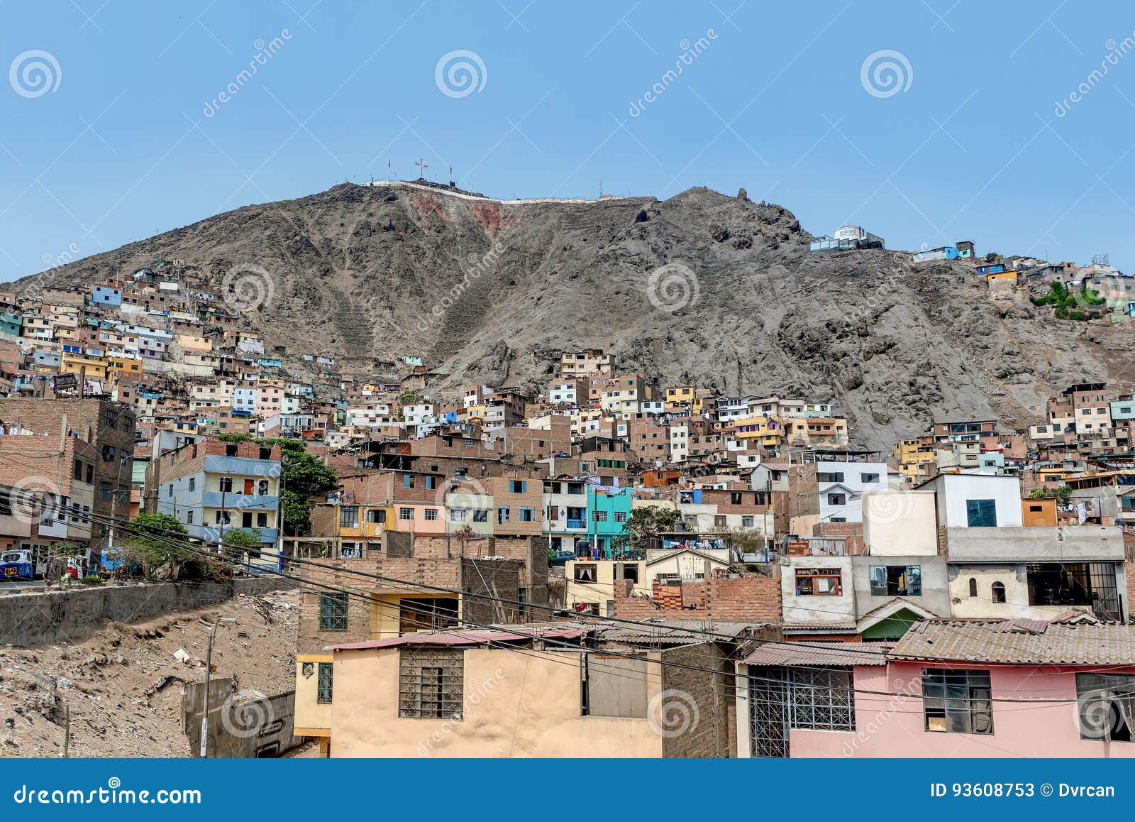 Cerro San Cristobal Slum in Lima, Peru Editorial Stock Photo - Image of ...