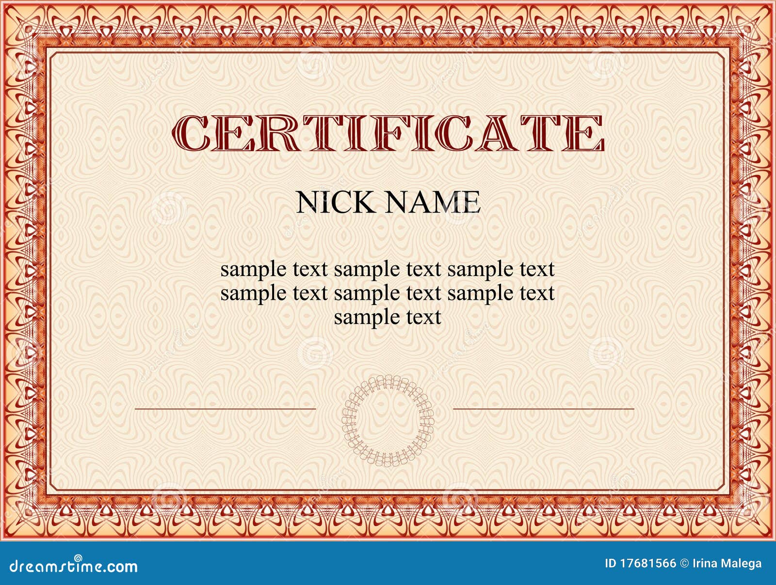 Certificaat, Diploma Voor Af:drukken Stock Illustratie - Illustration ...