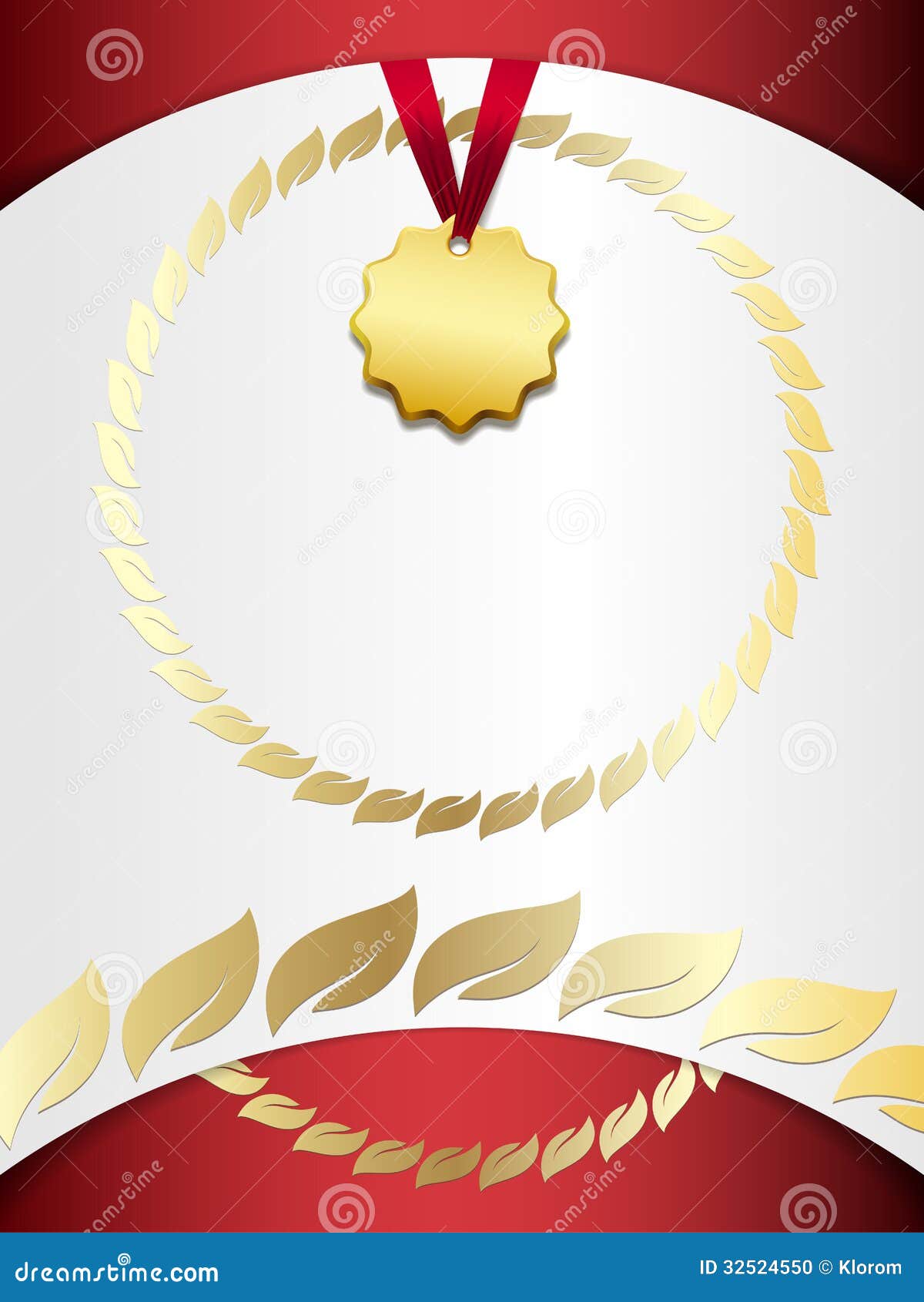 Certificado Com Uma Medalha De Ouro Ilustração do Vetor - Ilustração de ...