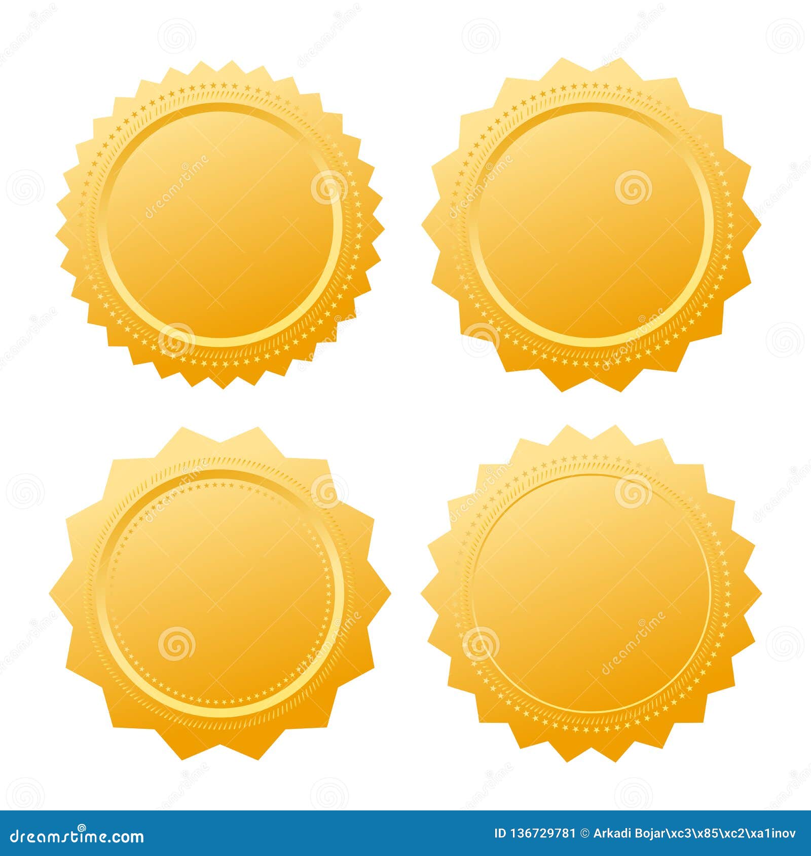 Certificado Del Sello Del Oro Del Diploma Ilustración del Vector ...