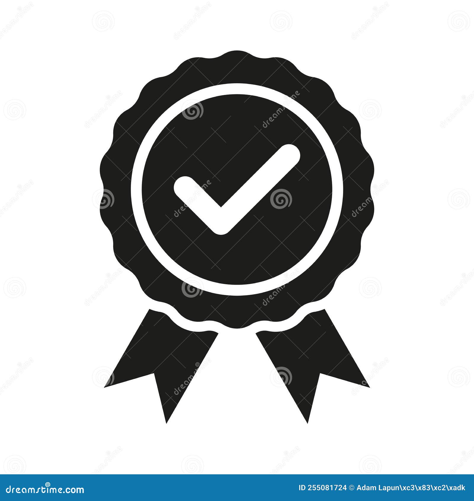Certificar Icono De Vector Negro En Fondo Blanco Ilustración del Vector ...