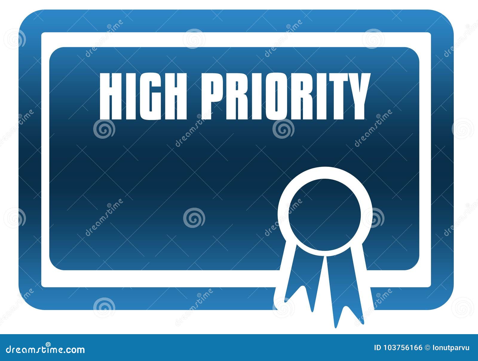 Certificat Bleu PRIORITAIRE Illustration Stock - Illustration du bande ...