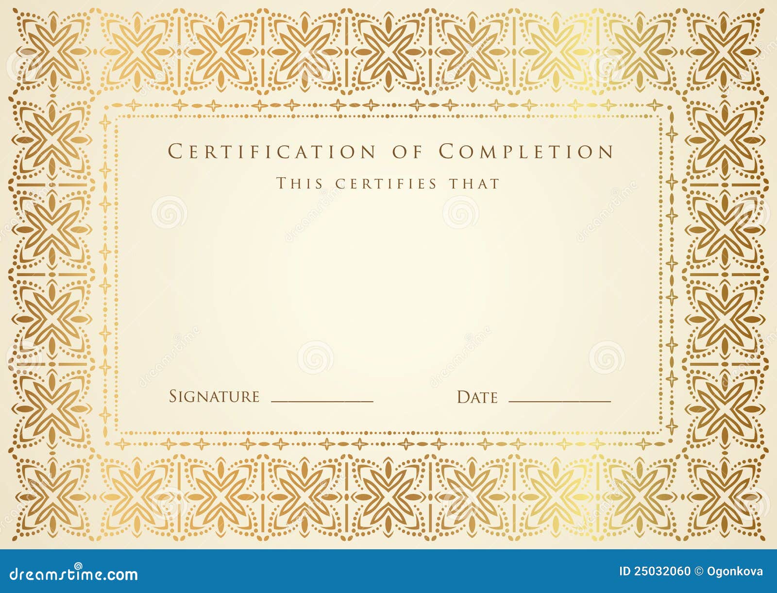Certificate / Diploma Award Template. Pattern Stock Vector ...