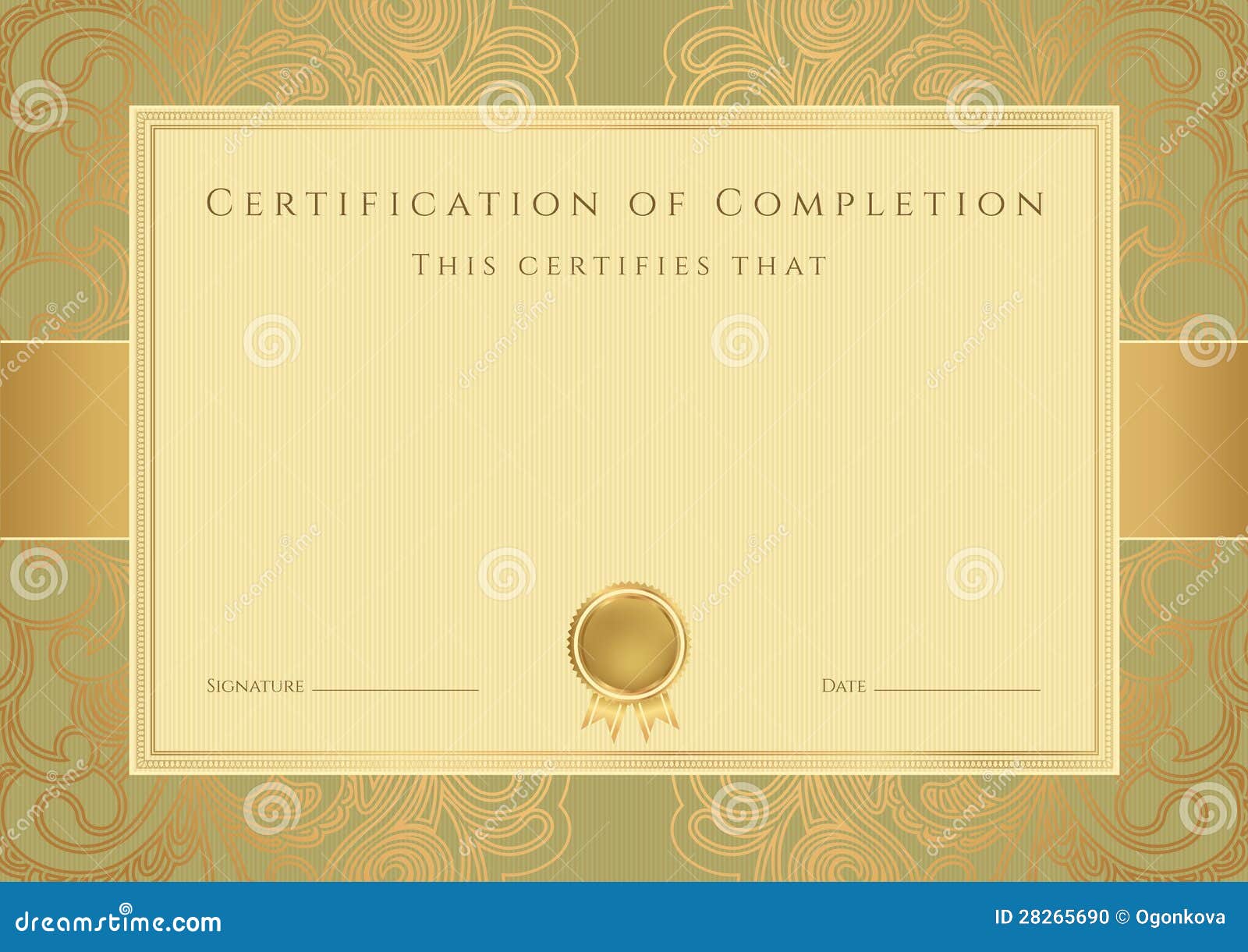 Certificate stock vector. Illustration of completion - 28265690