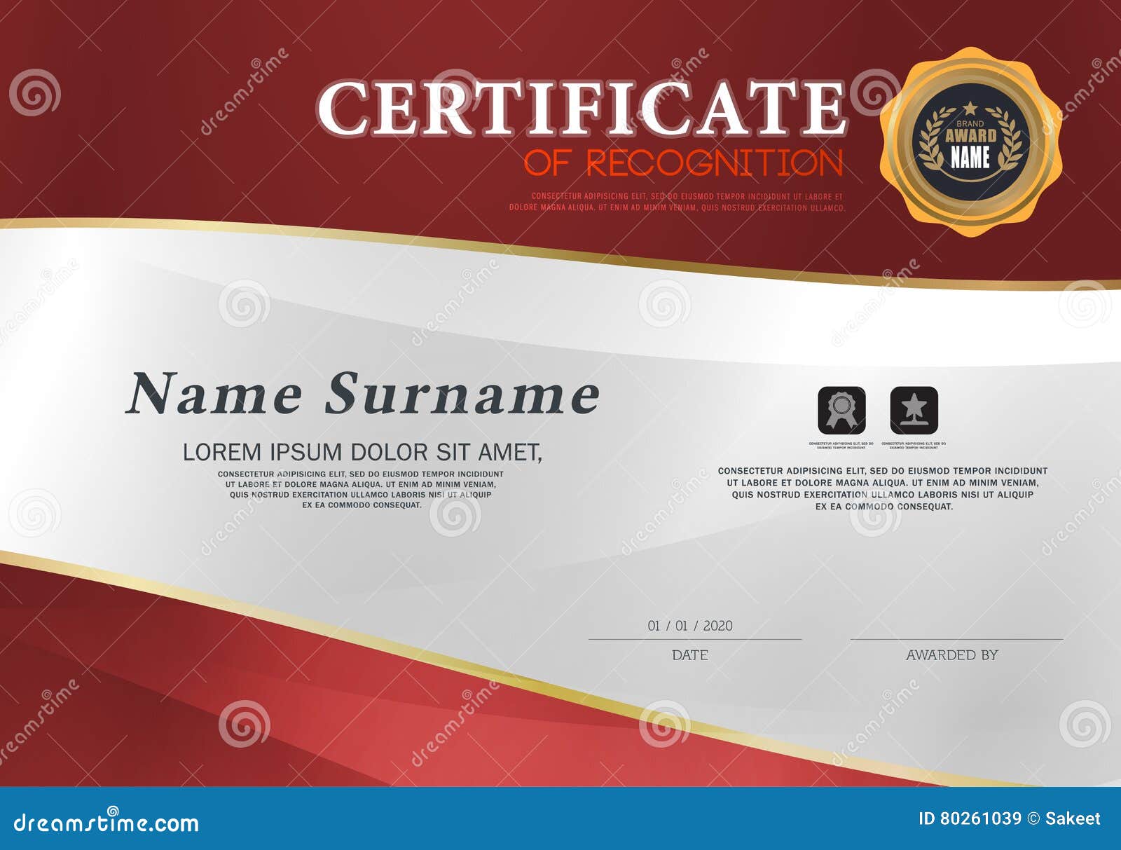 Certificate of Achievement Frame Design Template,blue. Stock ...