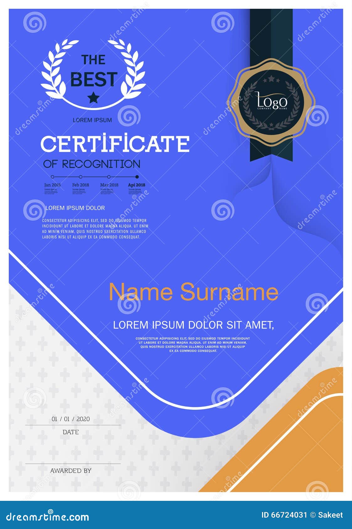 Certificate of Achievement Frame Design Template Layout Template in A4 ...