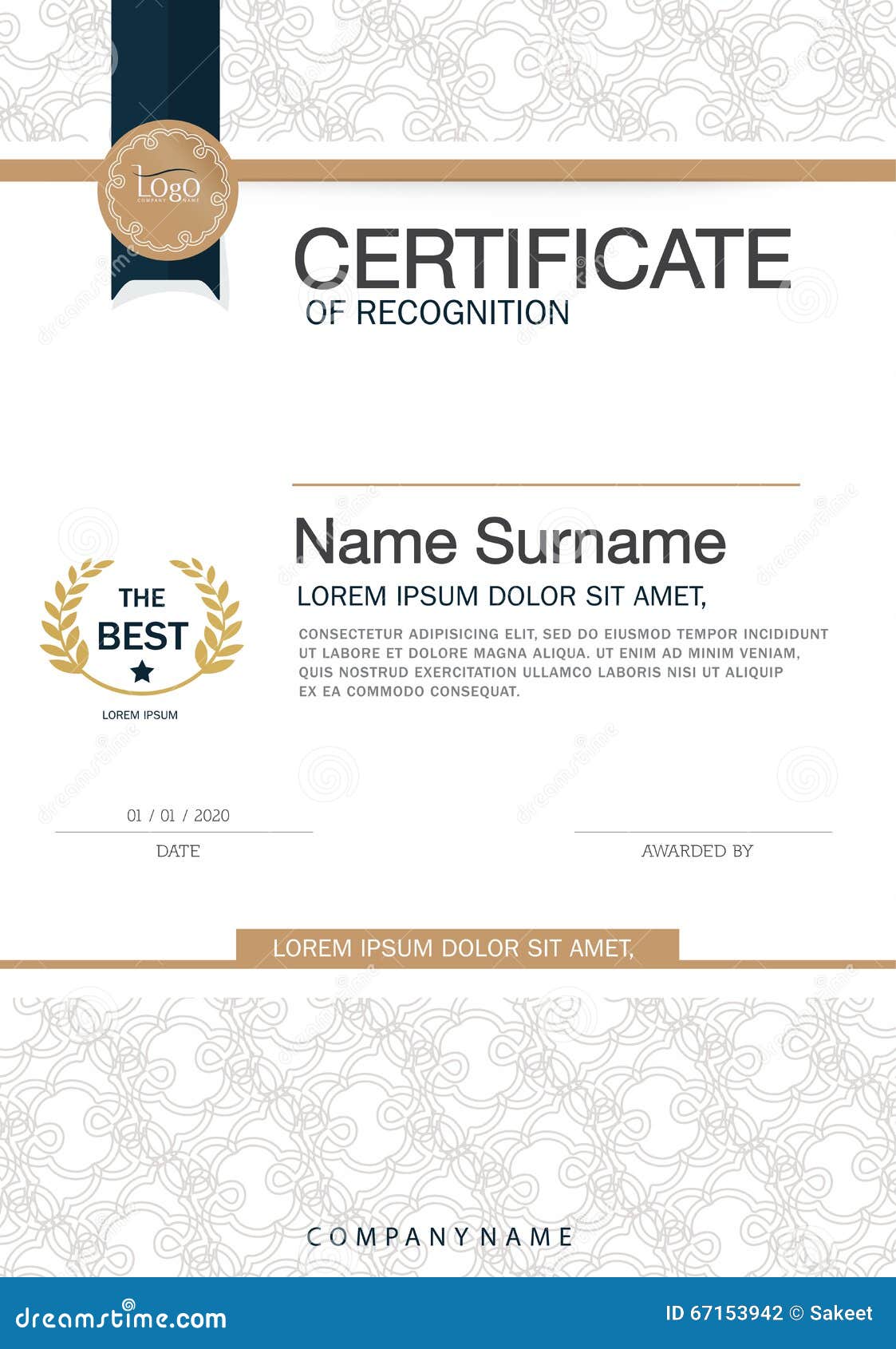 Certificate of Achievement Frame Design Template Layout Template in A4 ...