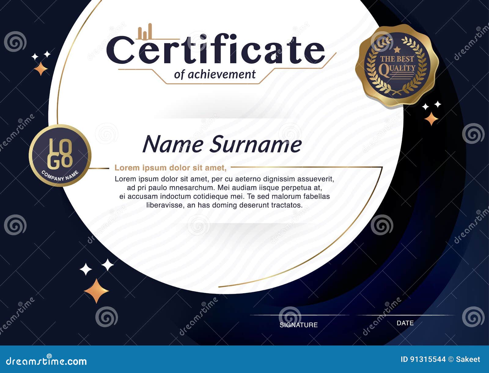 Certificate of Achievement Frame Design Template Layout Template in A4 ...
