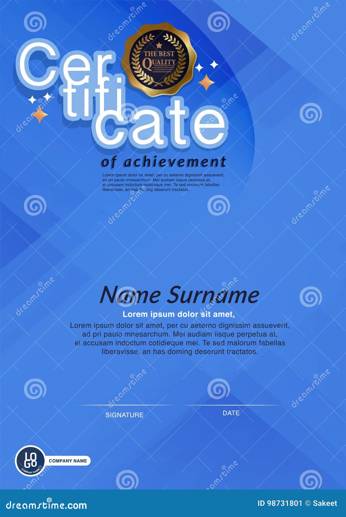 Certificate of Achievement Frame Design Template Layout Template in A4 ...