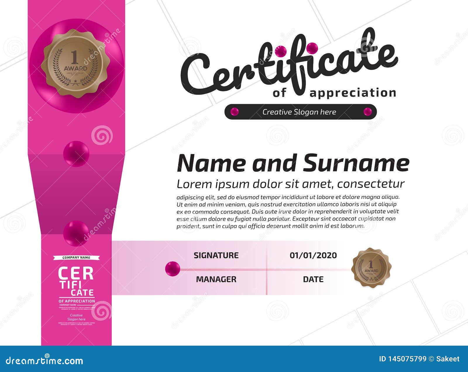 Certificate of Achievement Frame Design Template Layout Template in A4 ...