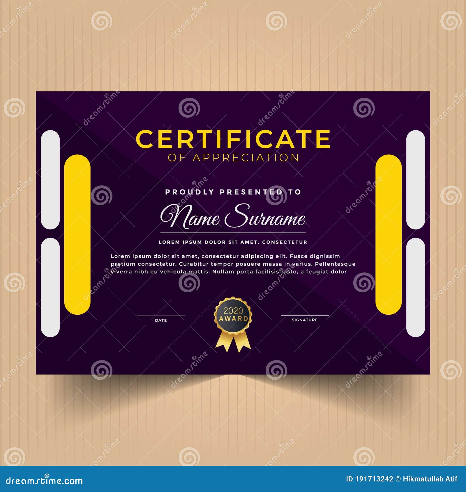 Elegant Certificate Design Template with Geometric Shapes and Elements ...