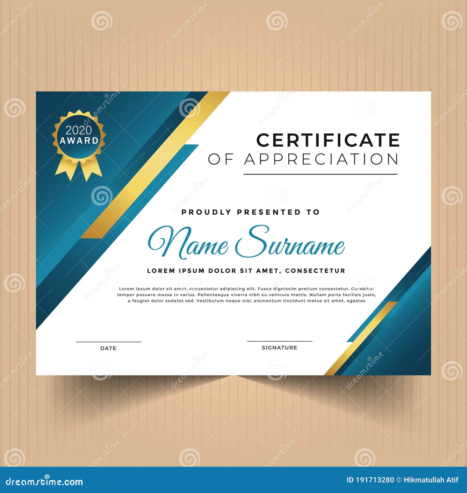 Elegant Certificate Design Template with Geometric Shapes and Elements ...