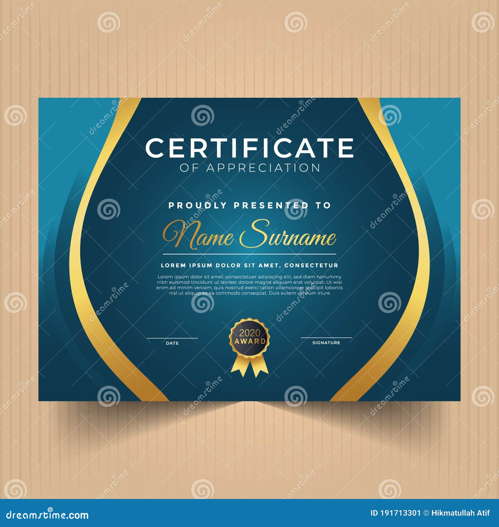 Elegant Certificate Design Template with Geometric Shapes and Elements ...