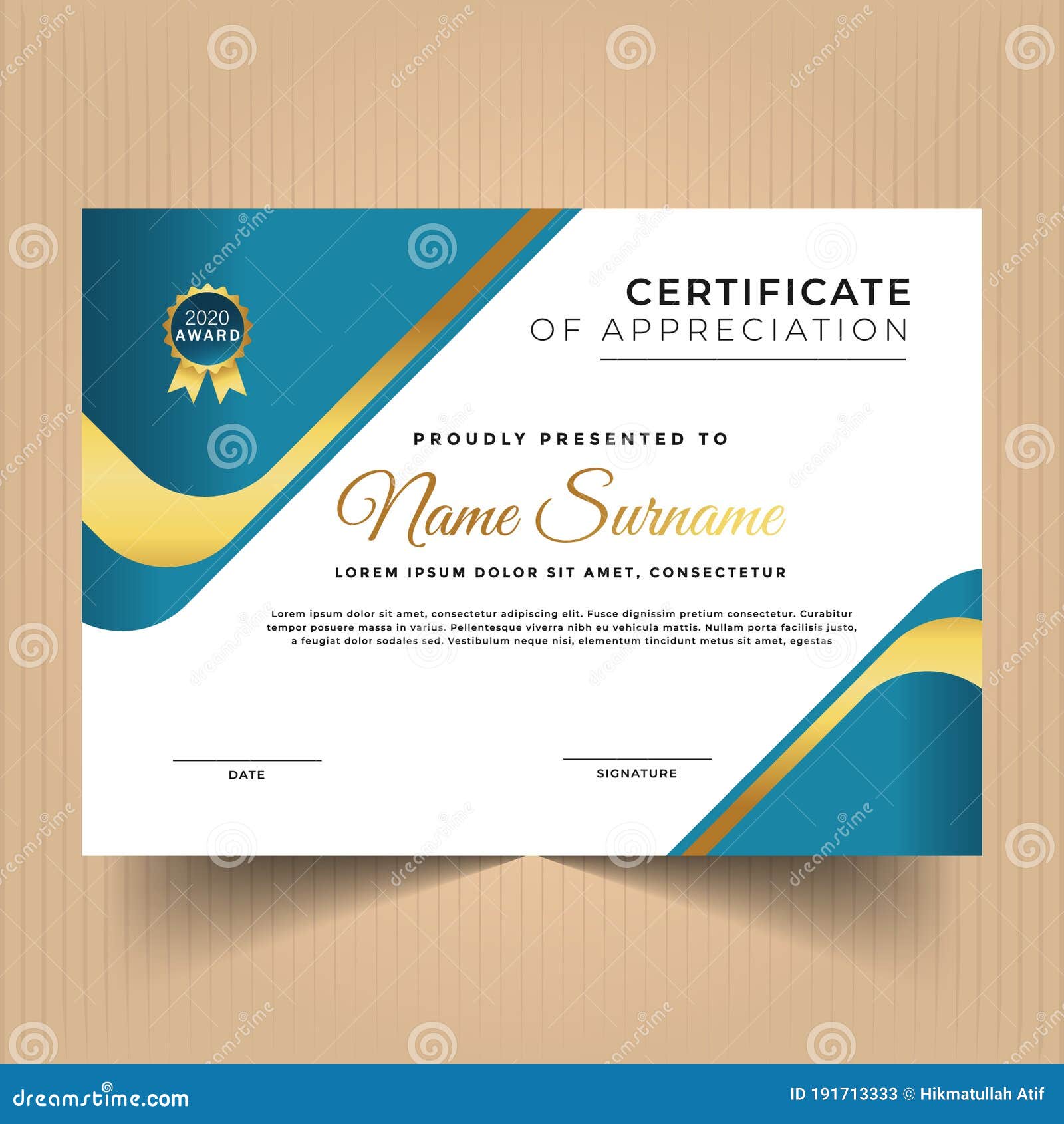 Elegant Certificate Design Template with Geometric Shapes and Elements ...