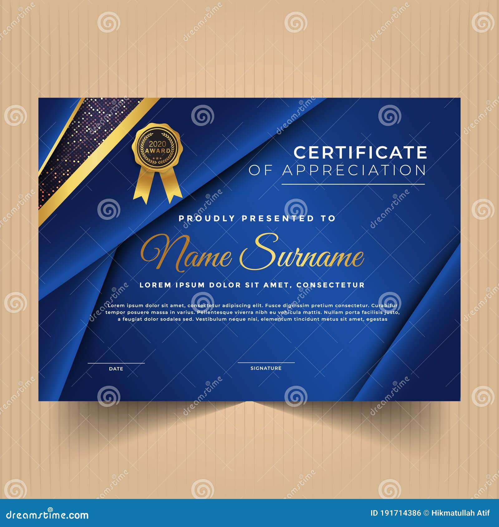 Modern Certificate of Appreciation Design Template for Award or ...